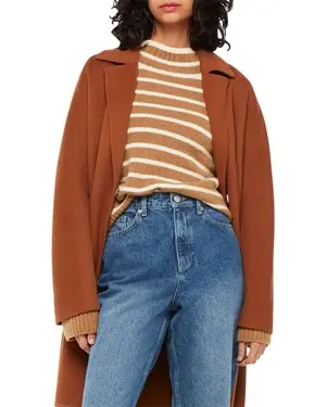 Whistles Striped Turtleneck Sweater