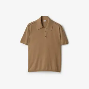 Burberry Wool Polo Shirt Flax