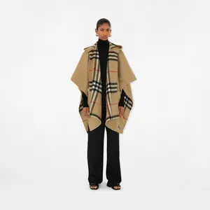 Burberry Ekd Cashmere Hooded Cape - Archive Beige