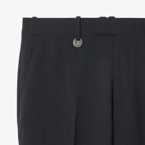 Burberry Wool Blend Tailored Trousers - Midnight Grey Melange