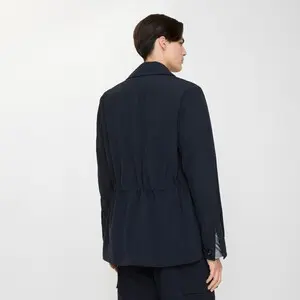 Burberry Nylon Bradmore Jacket With Equestrian Design - Navy