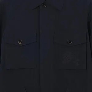 Burberry Nylon Bradmore Jacket With Equestrian Design - Navy