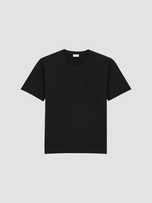Saint Laurent Cassandre T-shirt In Pique - Black