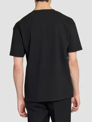 Saint Laurent Cassandre T-shirt In Pique - Black