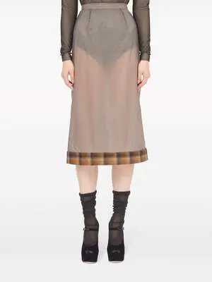 MAISON MARGIELA X Pendleton Semi-sheer Midi Skirt - Grey
