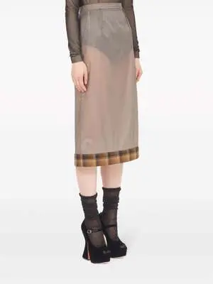 MAISON MARGIELA X Pendleton Semi-sheer Midi Skirt - Grey