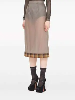 MAISON MARGIELA X Pendleton Semi-sheer Midi Skirt - Grey