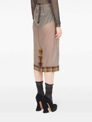 MAISON MARGIELA X Pendleton Semi-sheer Midi Skirt - Grey