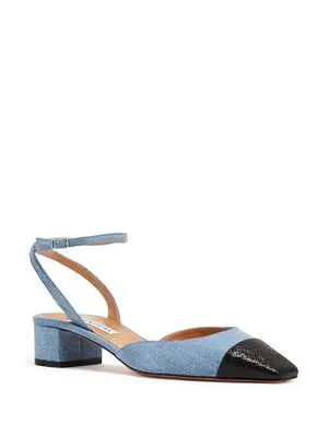 AQUAZZURA Square-toe Denim Pumps