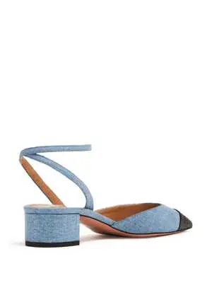 AQUAZZURA Square-toe Denim Pumps