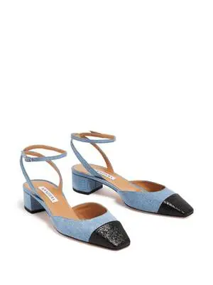 AQUAZZURA Square-toe Denim Pumps
