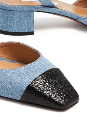 AQUAZZURA Square-toe Denim Pumps