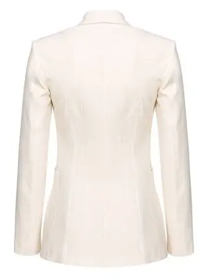 Pinko Single-breasted Cotton Blazer - White