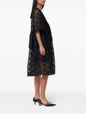 GANNI Eyelet Detail Kitten Heel Pumps - Black