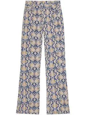 GANNI Graphic-print Straight-leg Jeans