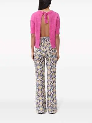 GANNI Graphic-print Straight-leg Jeans