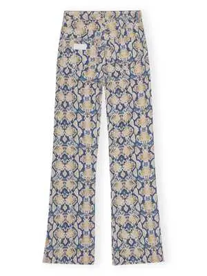 GANNI Graphic-print Straight-leg Jeans