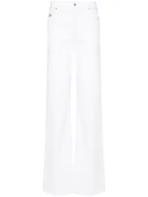Alexander McQueen Logo-plaque Wide Leg Jeans - White