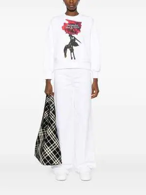 Alexander McQueen Logo-plaque Wide Leg Jeans - White