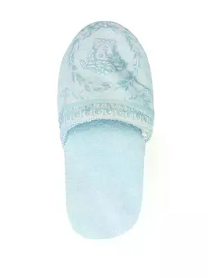 Versace Medusa Print Cotton Slippers - Blue