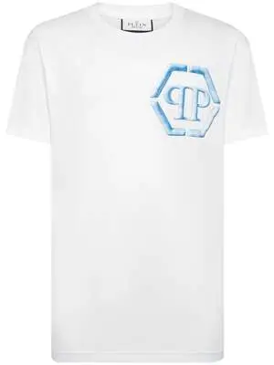 Philipp Plein Ss Hexagon-print Cotton T-shirt - White