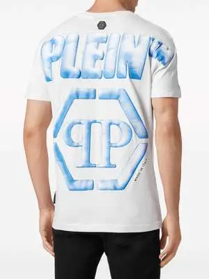 Philipp Plein Ss Hexagon-print Cotton T-shirt - White