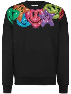 Philipp Plein Smiley Face-print Sweatshirt - Black