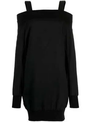 Yohji Yamamoto Long-sleeved Wool Dress - Black