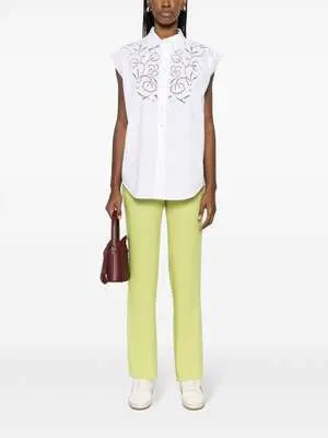 P.a.r.o.s.h Canyox Crochet-detailed Shirt - White