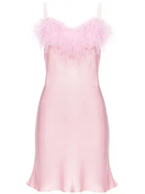 Sleeper Boheme Feather-trim Minidress
