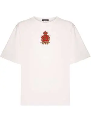 Dolce & Gabbana Heraldic-patch Silk T-shirt