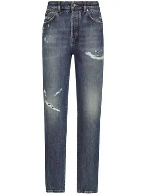 Dolce & Gabbana Ripped Boyfriend Jeans - Blue