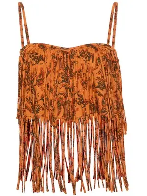 Alanui Monsoon Paisley-print Cropped Top
