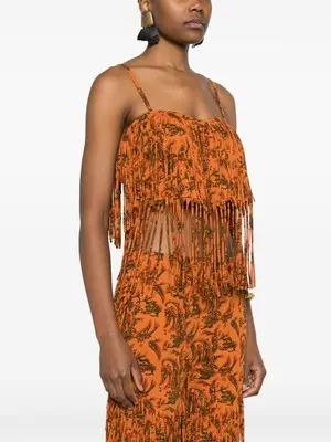 Alanui Monsoon Paisley-print Cropped Top