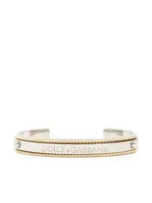 Dolce & Gabbana Marina Logo-engraved Cuff Bracelet - Neutrals