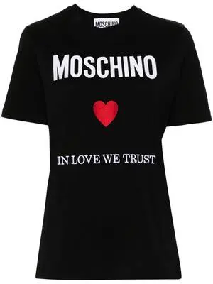 Moschino Print Cotton T-shirt - Black