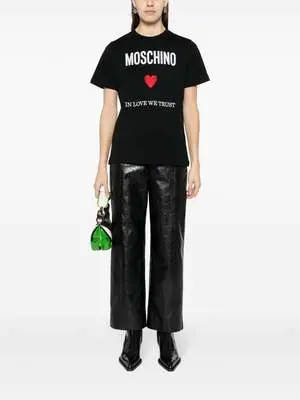 Moschino Print Cotton T-shirt - Black