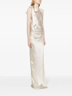 Michelle Mason Asymmetric Silk Gown - Neutrals