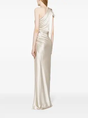 Michelle Mason Asymmetric Silk Gown - Neutrals