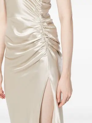 Michelle Mason Asymmetric Silk Gown - Neutrals