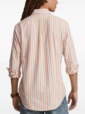 Polo Ralph Lauren Classic-collar Striped Cotton Shirt - White