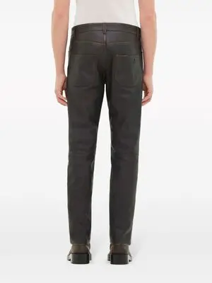 COURREGES Distressed Straight-leg Leather Trousers