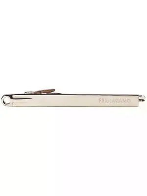 FERRAGAMO Engraved-logo Tie Pin - Silver