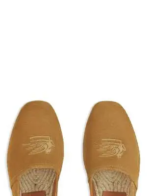 Etro Logo-embroidered Suede Espadrilles - Brown