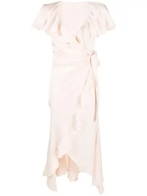 Philosophy Di Lorenzo Serafini Ruffled Satin Wrap Dress