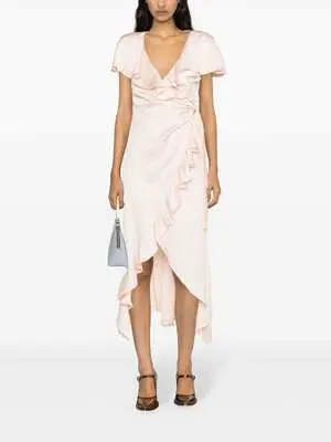 Philosophy Di Lorenzo Serafini Ruffled Satin Wrap Dress