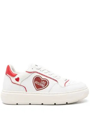 Moschino Logo-patch Leather Sneakers