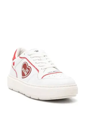 Moschino Logo-patch Leather Sneakers