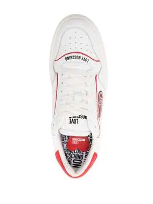 Moschino Logo-patch Leather Sneakers