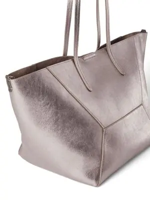 Brunello Cucinelli Metallic Leather Tote Bag - Pink